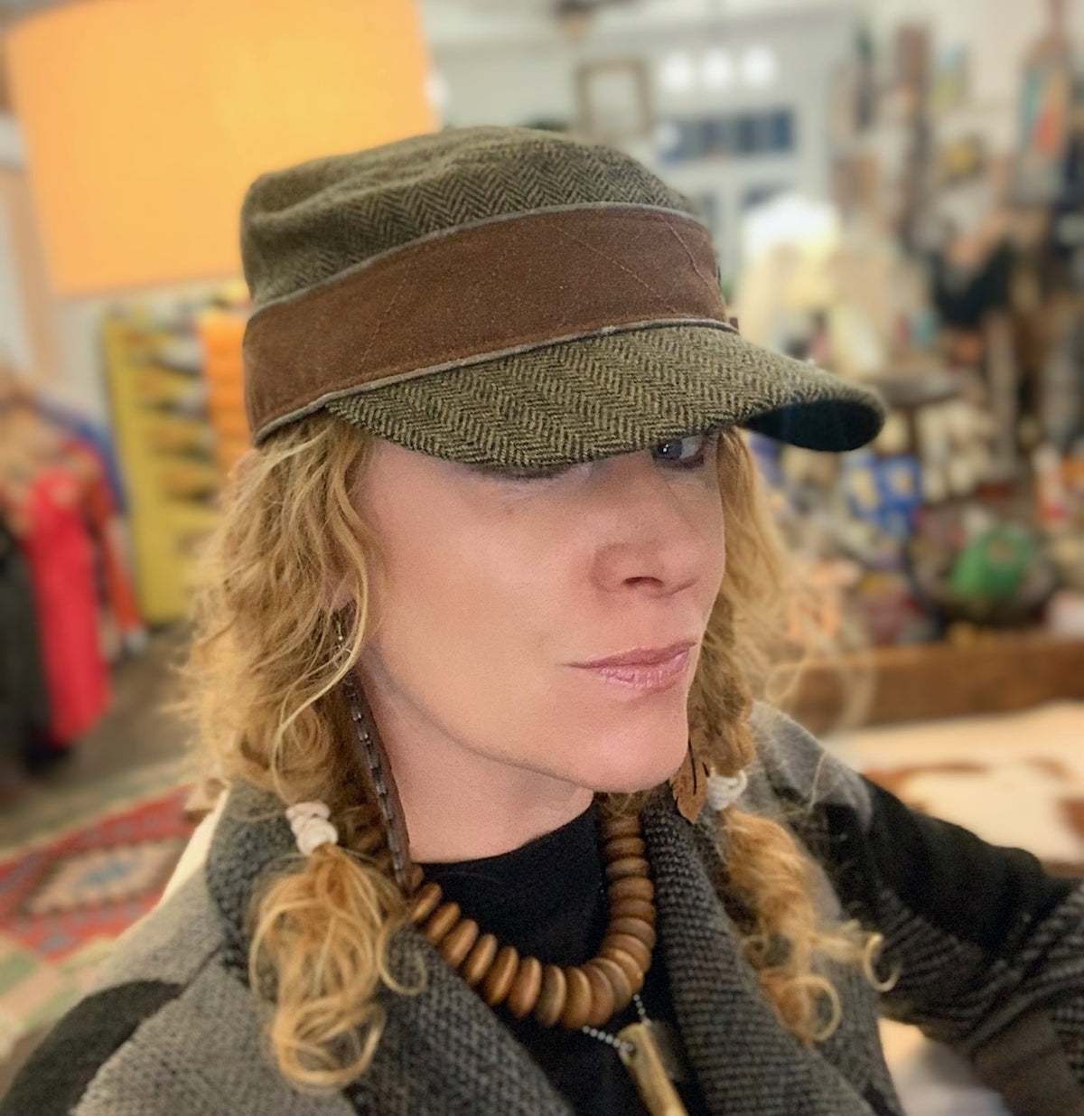 Tie Dye Cami + Herringbone Tweed Cadet Style Hat — Cactus Creek Shop